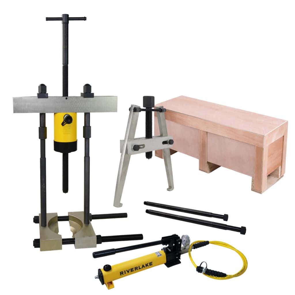 BHP Series, Hydraulic Cross Bearing Puller Set With Hand Pump | RIVERLAKE